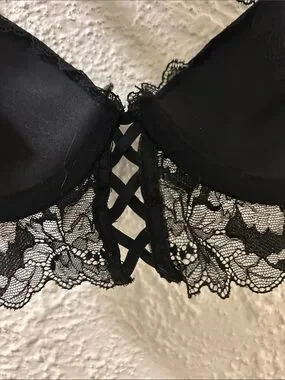 H&M | Intimates & Sleepwear | A Cup Pushup Lace Bra Black Hm Brand New ...
